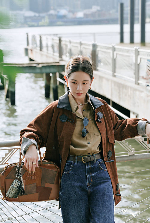 Petite Studio's Bryce Corduroy Barn Jacket in Sepia - Petite Clothing ...