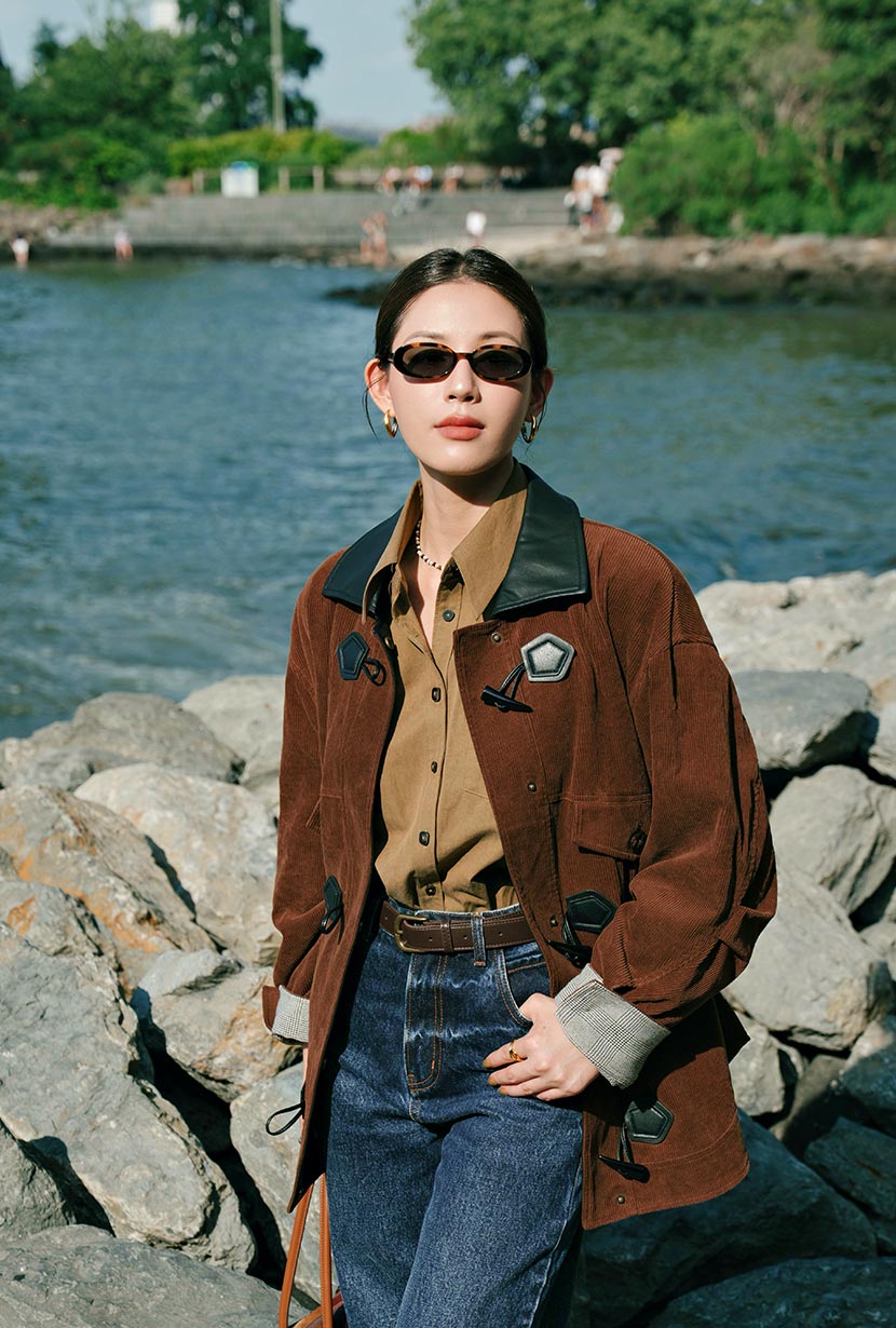 Petite Studio's Bryce Corduroy Barn Jacket in Sepia - Petite Clothing ...