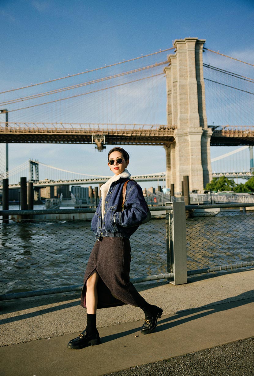 Petite Studio's Debbie Wool Pencil Skirt in Checkered - Petite Clothing ...