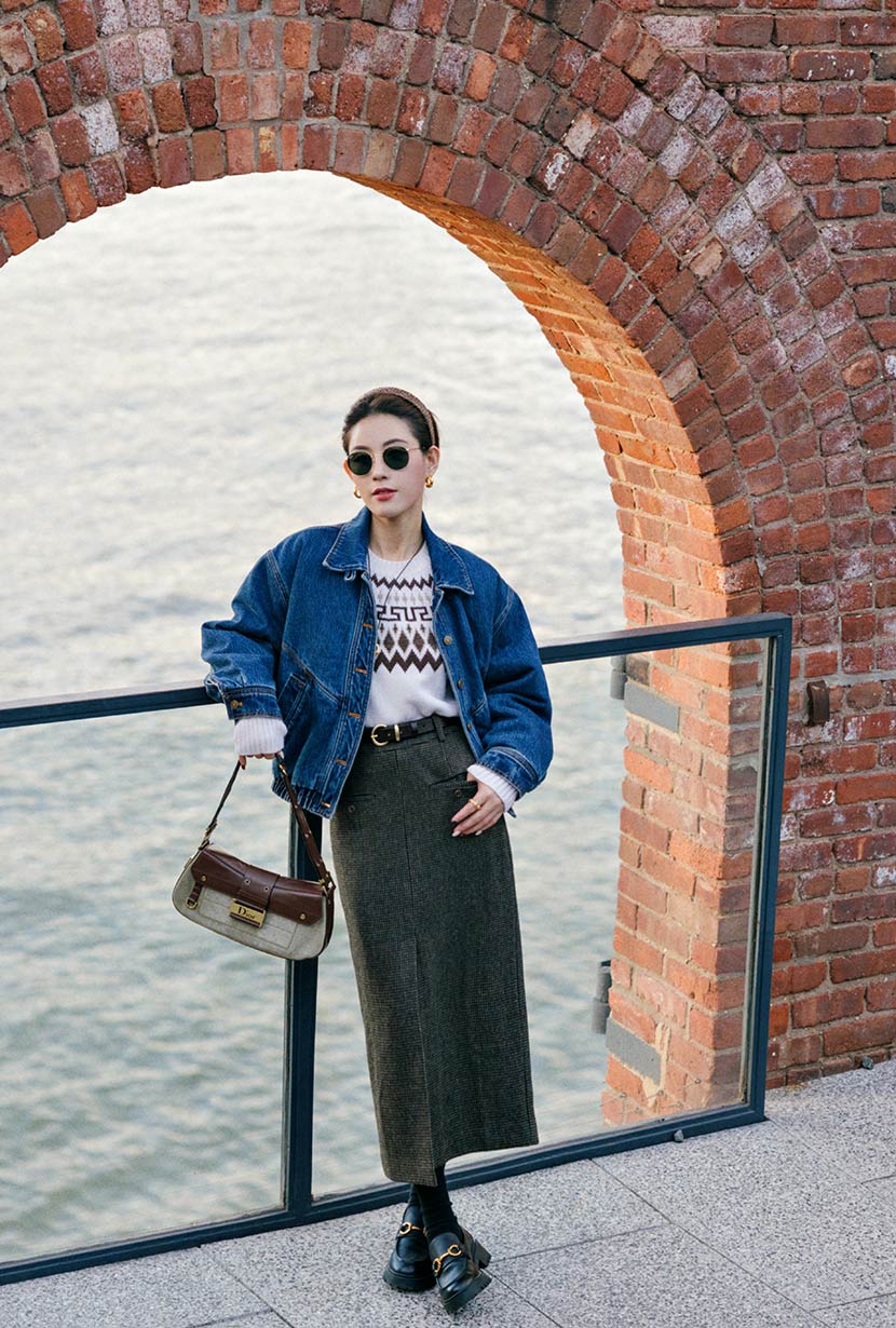 Petite Studio's Debbie Wool Pencil Skirt in Checkered - Petite Clothing ...