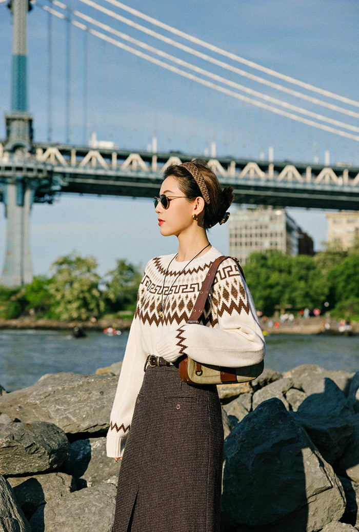 Petite Studio's Debbie Wool Pencil Skirt in Checkered - Petite Clothing ...