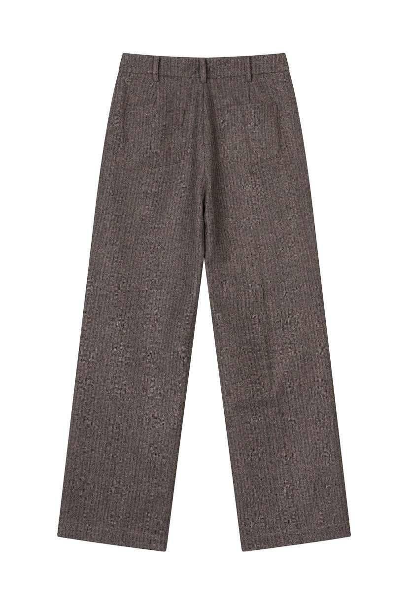 Petite Studio's Reign Wool Pants in Brownstone - Petite Clothing for Women