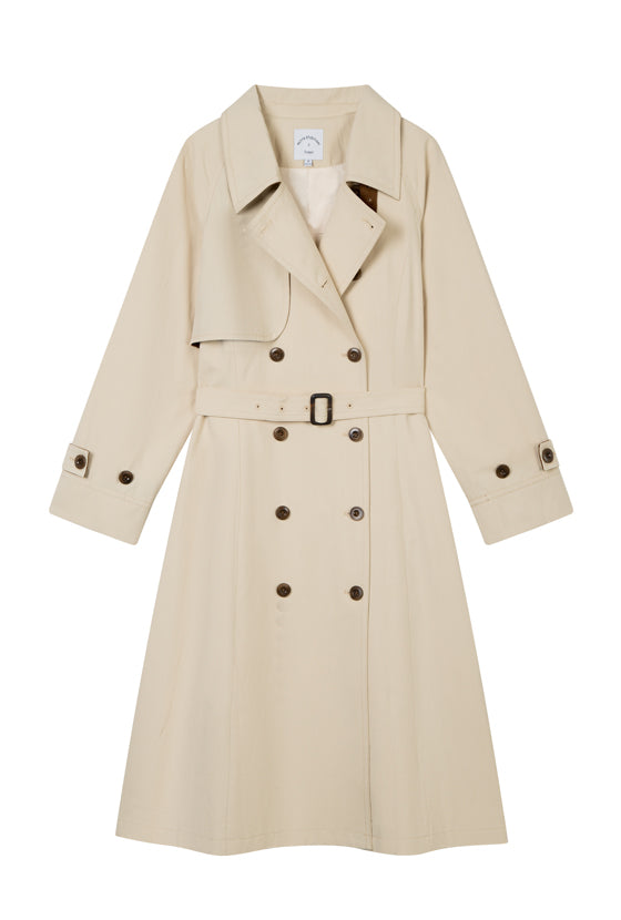 Petite Studio's Hagar Trench Coat in Beige - Petite Clothing Petite Studio's Hagar Trench Coat in Beige - Petite Clothing